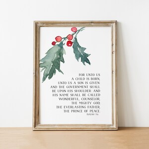 For Unto Us a Child is Born | Isaiah 9:6 | the Prince of Peace ...