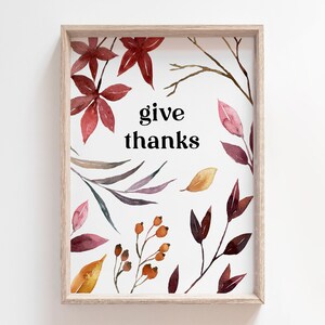 Give Thanks | Thanksgiving Printable Wall Art | Thanksgiving Decor ...
