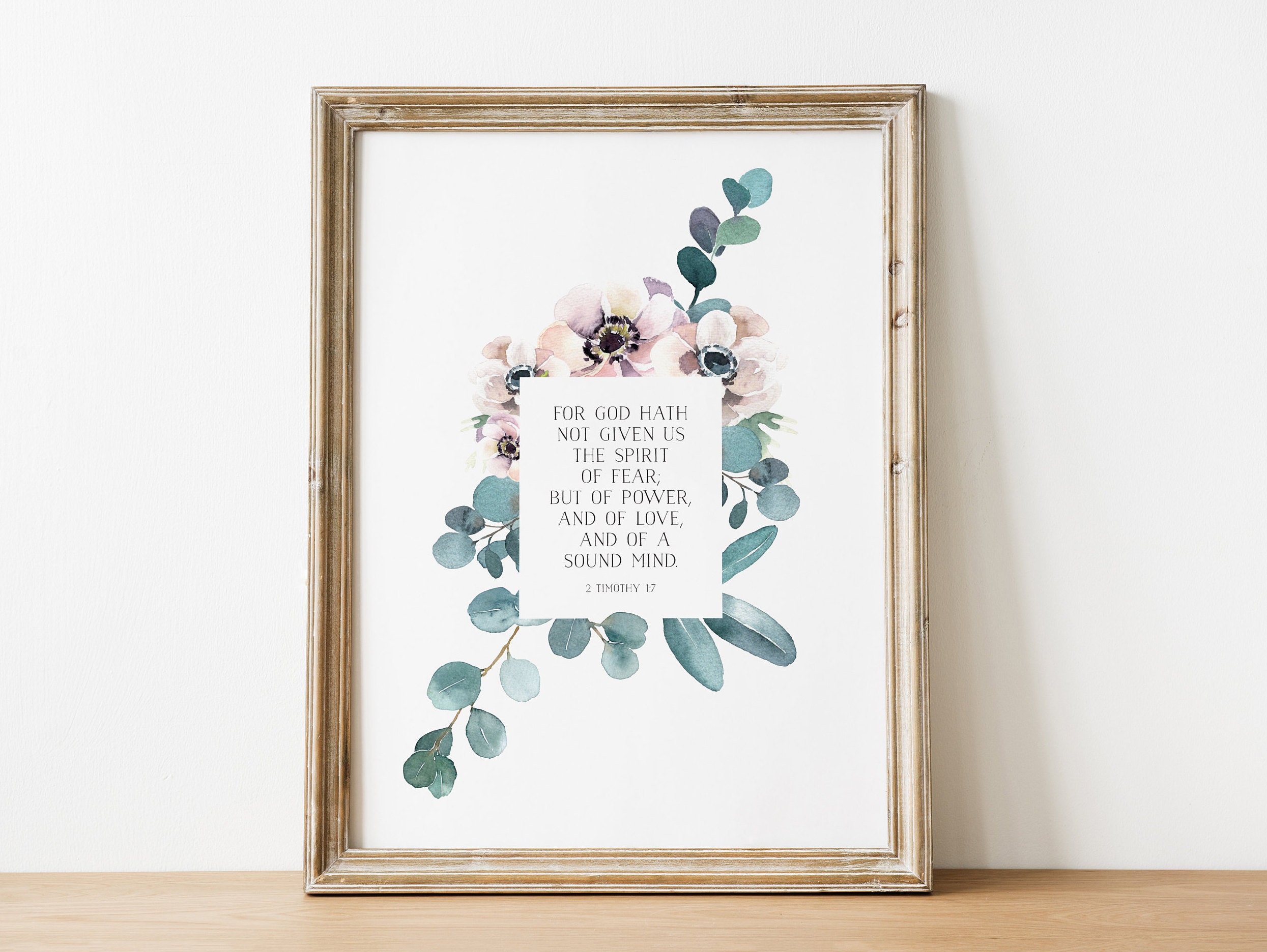 2 Timothy 1:7 | Christian Printable Wall Art | Bible Verse Printable ...