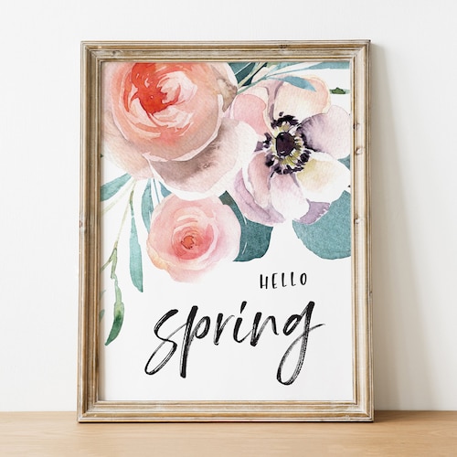 Spring Wall Decor Printable Wall Art Farmhouse Spring - Etsy