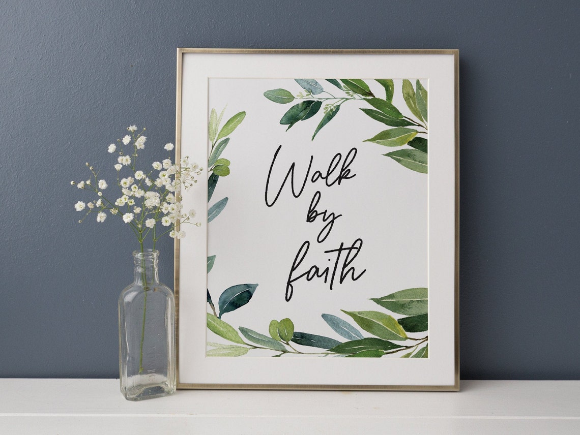 Walk By Faith Bible Verse Printable Wall Art 2 Corinthians | Etsy