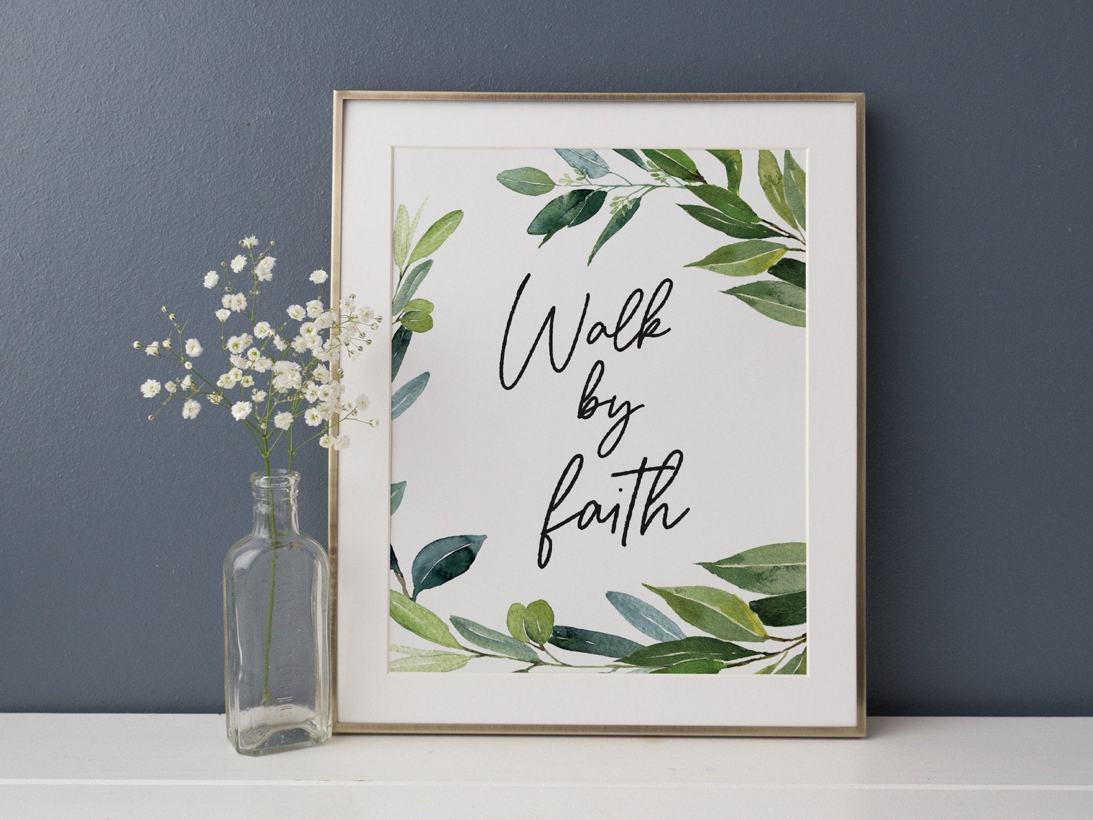 Walk By Faith Bible Verse Printable Wall Art 2 Corinthians | Etsy