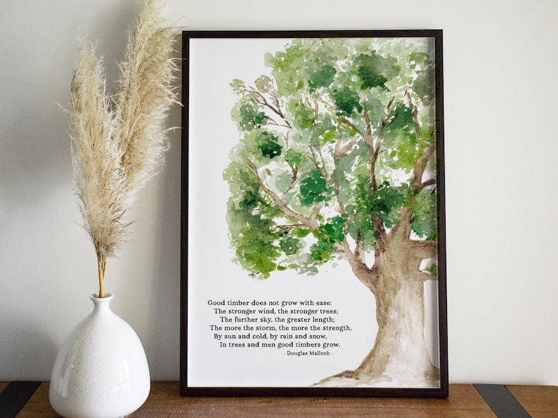 Good Timber | Douglas Malloch | Poem Printable Wall Art | Men's Office ...