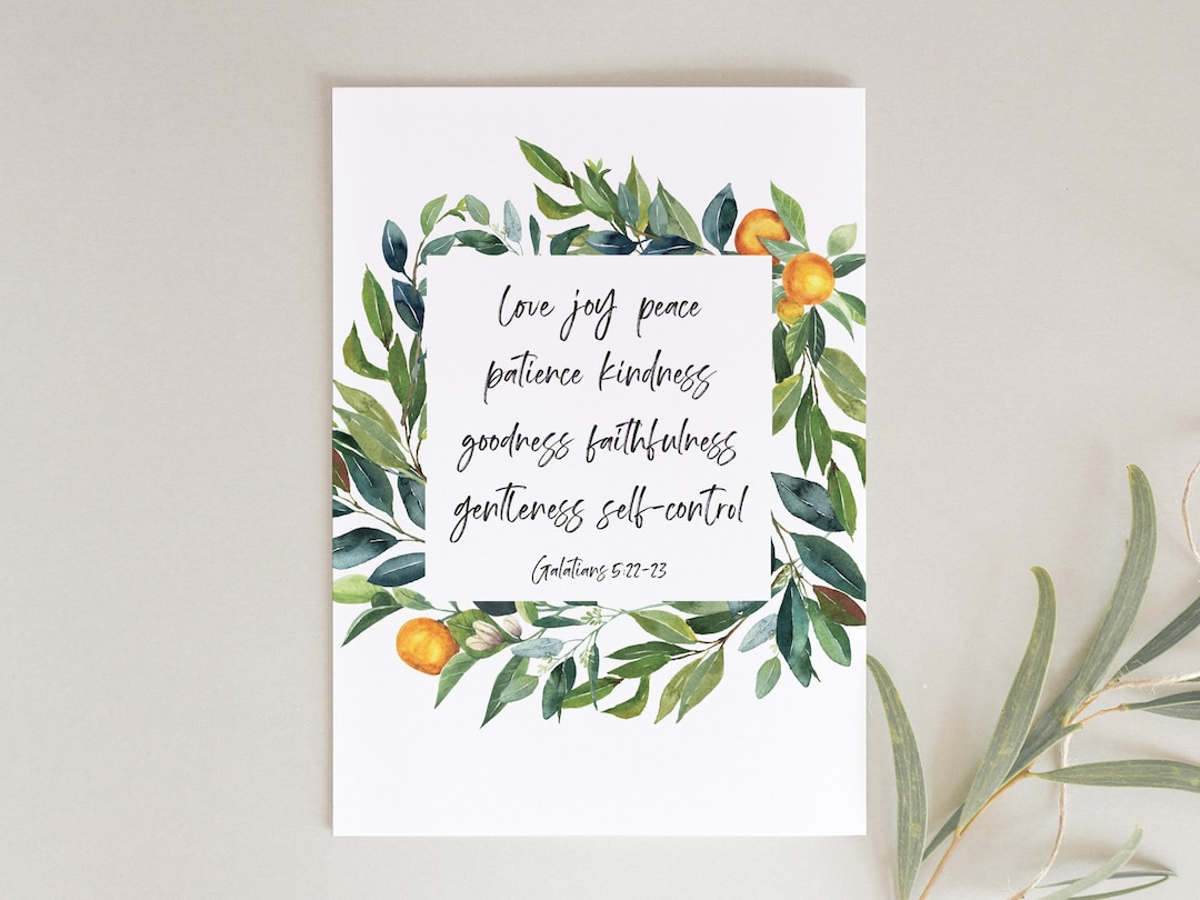 Fruits of the Spirit | Galatians 5:22-23 | Bible Verse Printable Wall ...