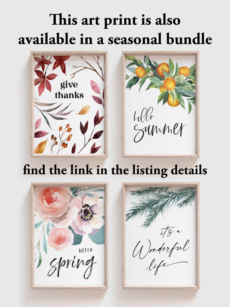 Hello Spring | Spring Printable Wall Art | Watercolor Floral | Spring ...