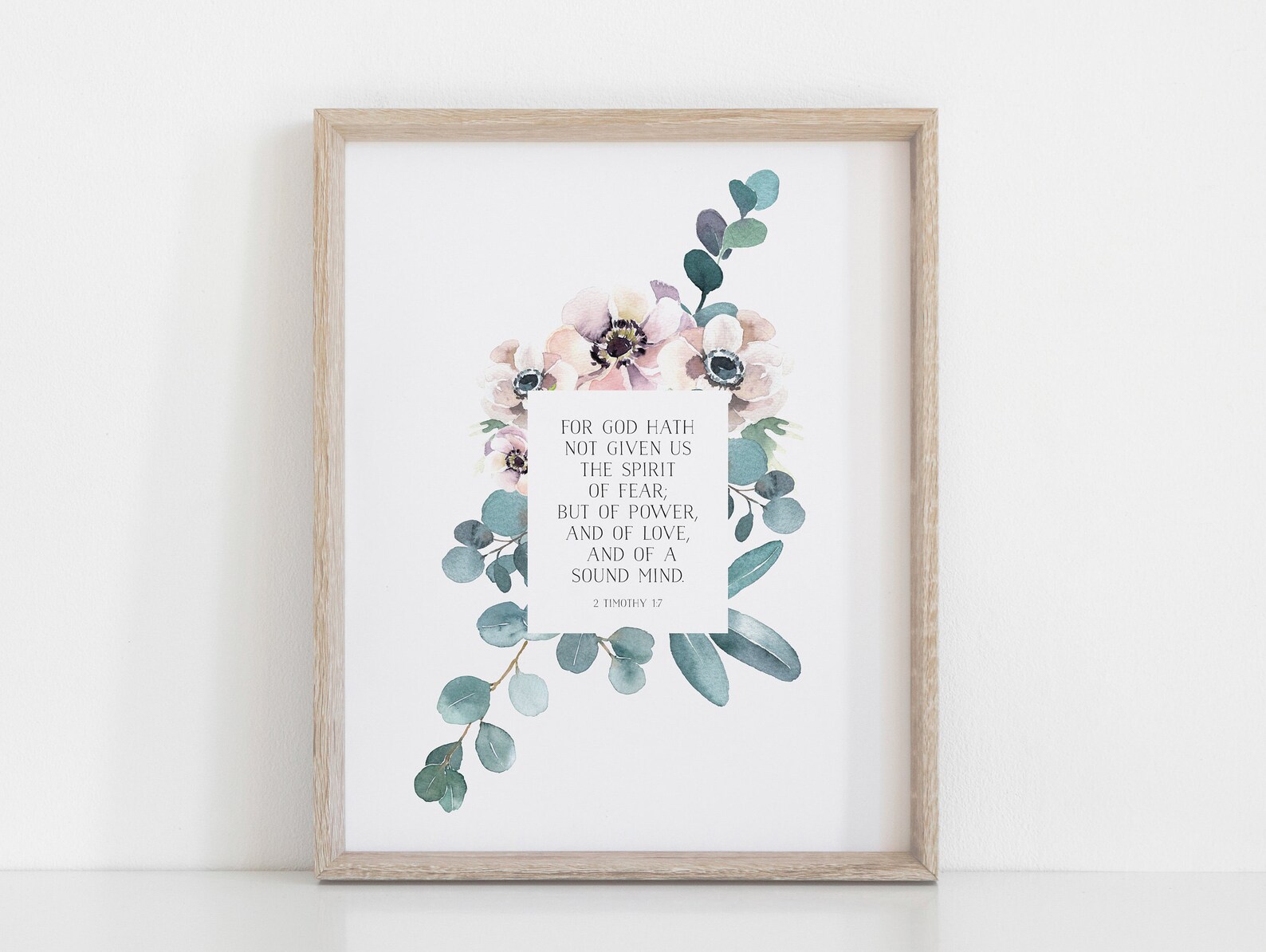 2 Timothy 1:7 | Christian Printable Wall Art | Bible Verse Printable ...