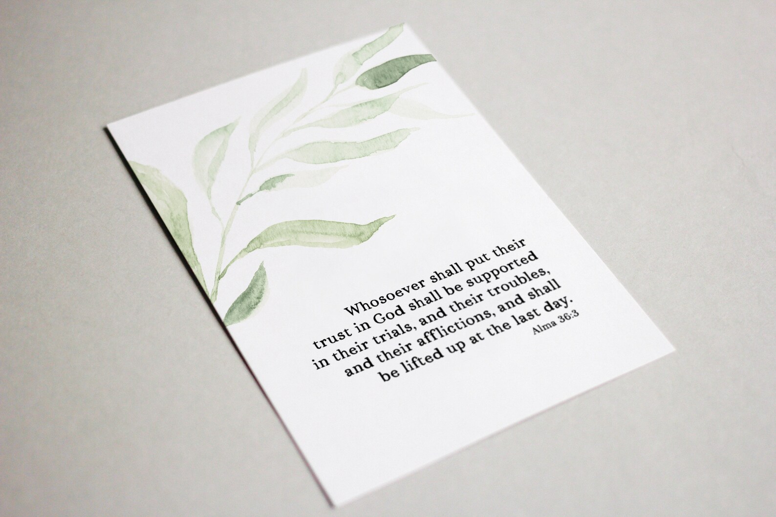 Alma 36:3 Trust in God Printable Wall Art Book of Mormon - Etsy