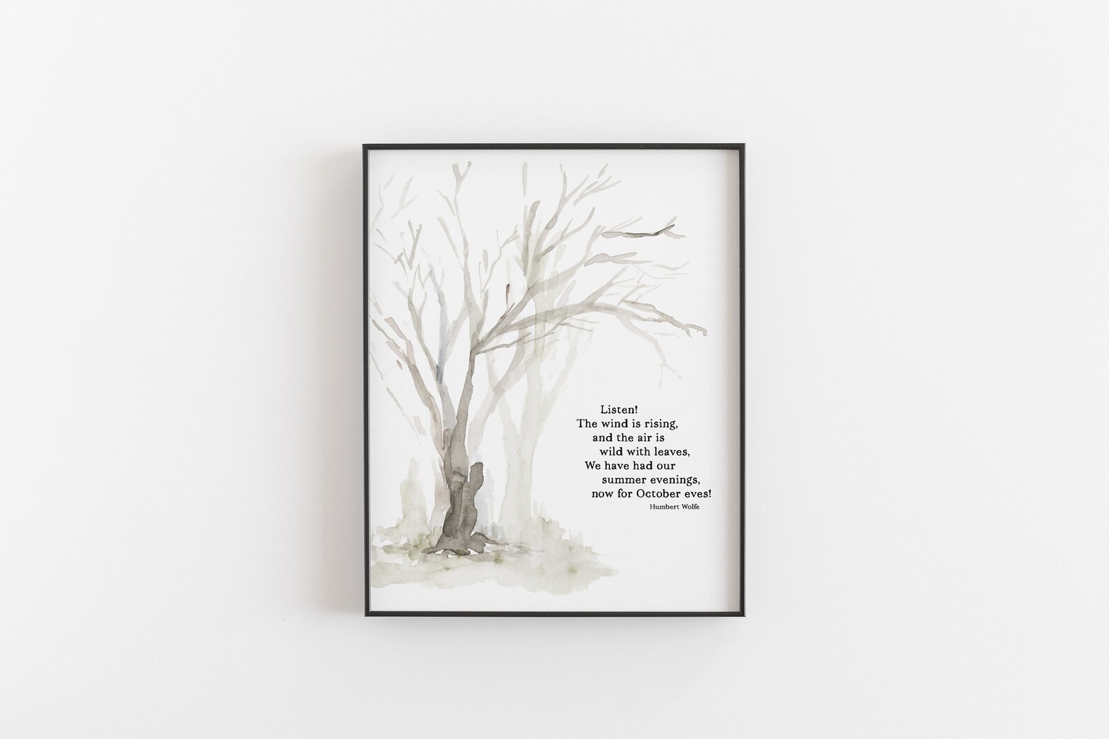 October Eves | Humbert Wolfe | Fall Printable Wall Art | Halloween Art ...