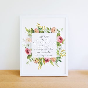 Secret Garden Book Quote | Frances Hodgson Burnett | Printable Wall Art ...