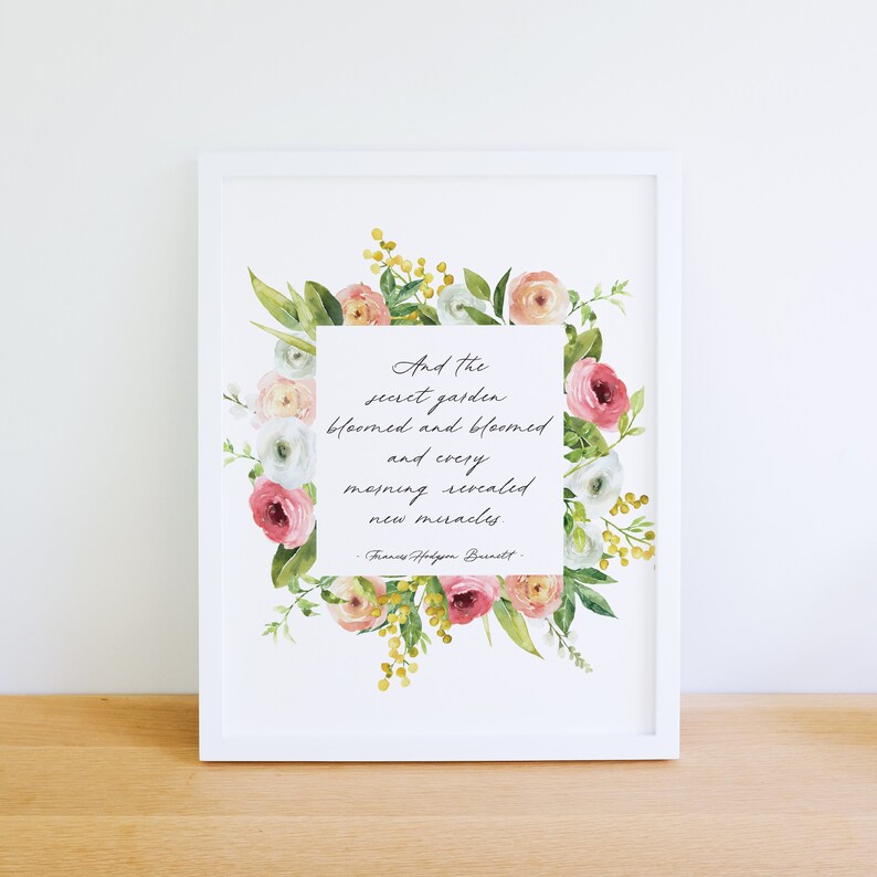 Secret Garden Book Quote Frances Hodgson Burnett Printable - Etsy