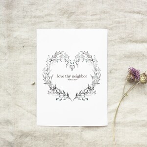 Matthew 22:39 | Love Thy Neighbor | Printable Wall Art | Bible Verse ...