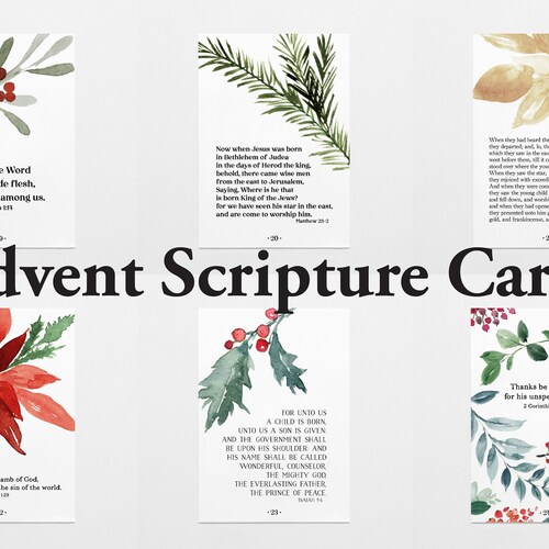 Christmas Advent Scripture Cards Printable Christmas Advent | Etsy