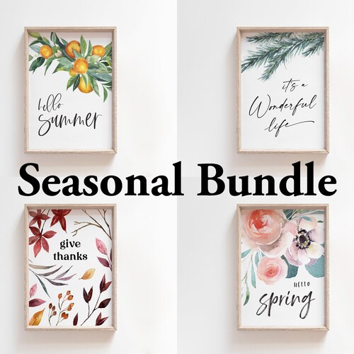 Seasonal Bundle Printable Wall Art Spring Printable Art - Etsy