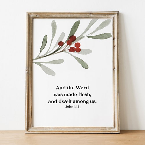 John 1:14 the Word Was Made Flesh Christmas Printable - Etsy