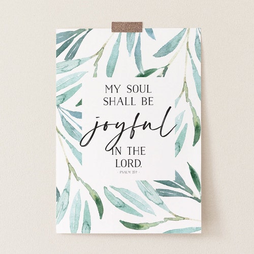 Psalm 35:9 My Soul Shall Be Joyful in the Lord Bible Verse - Etsy