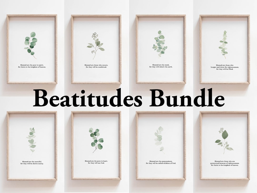 Beatitudes Bundle | Bible Printable Art | Religious Art Print ...