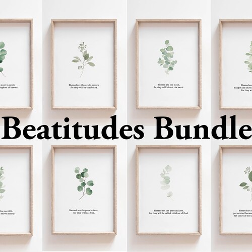 Matthew 5:3-10 the Beatitudes Bundle Bible Verse Wall Art - Etsy