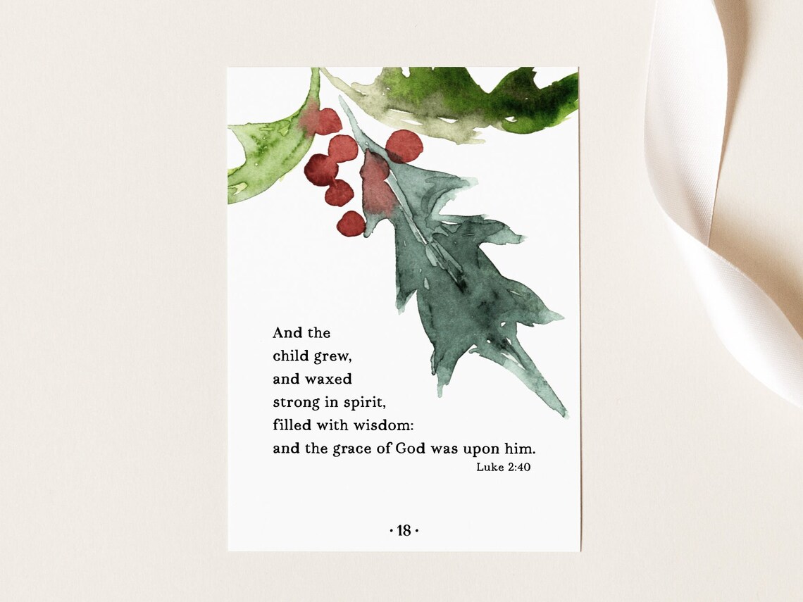 Christmas Advent Scripture Cards Printable Christmas Advent | Etsy
