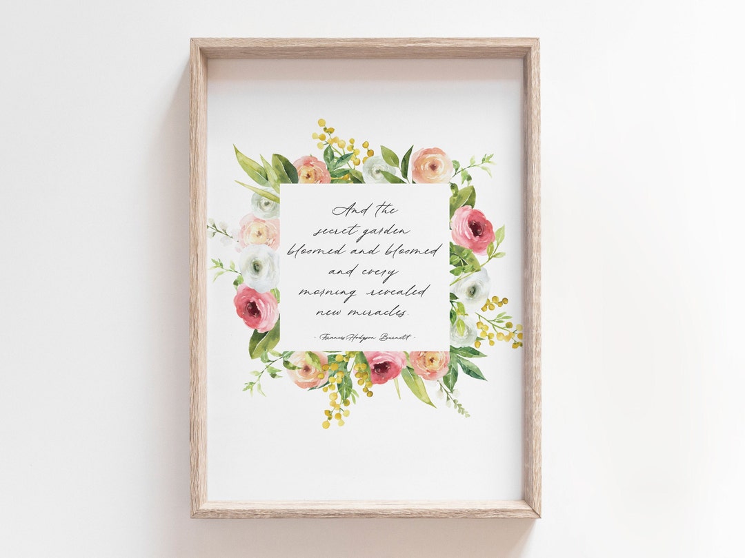 Secret Garden Book Quote | Frances Hodgson Burnett | Printable Wall Art ...