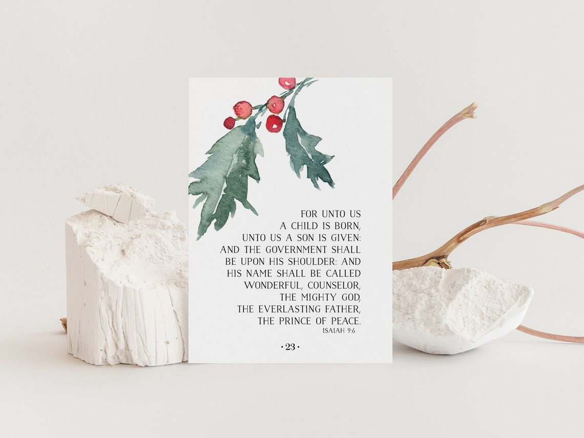 Christmas Advent Scripture Cards Printable Christmas Advent | Etsy
