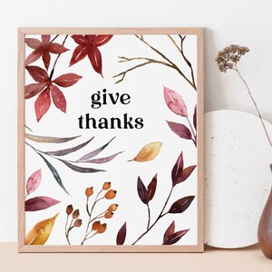 Give Thanks | Thanksgiving Printable Wall Art | Thanksgiving Decor ...