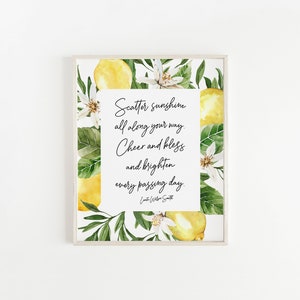 Scatter Sunshine | Hymn Printable Wall Art | Watercolor Floral ...