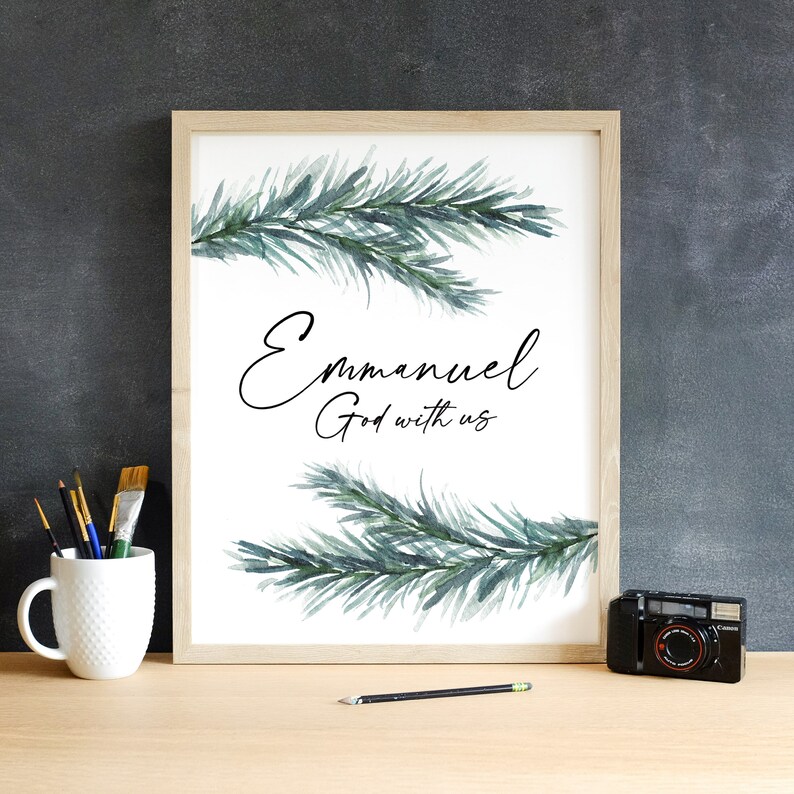 Emmanuel God With Us Christmas Printable Christmas Verse Etsy
