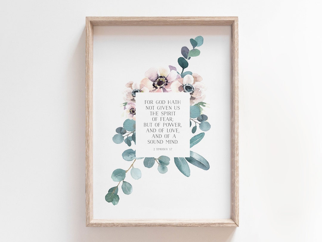 2 Timothy 1:7 | Christian Printable Wall Art | Bible Verse Printable ...