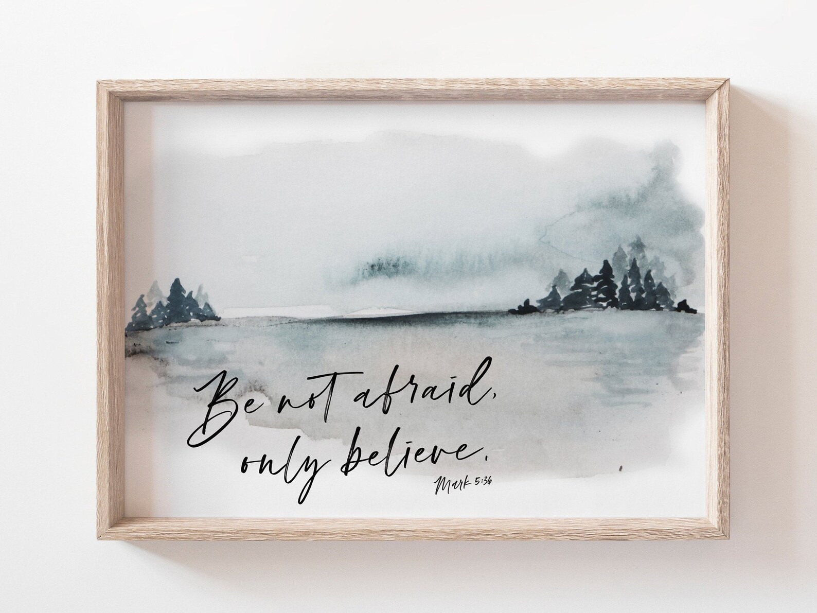 Mark 5:36 Be Not Afraid Only Believe Bible Verse Wall Art | Etsy