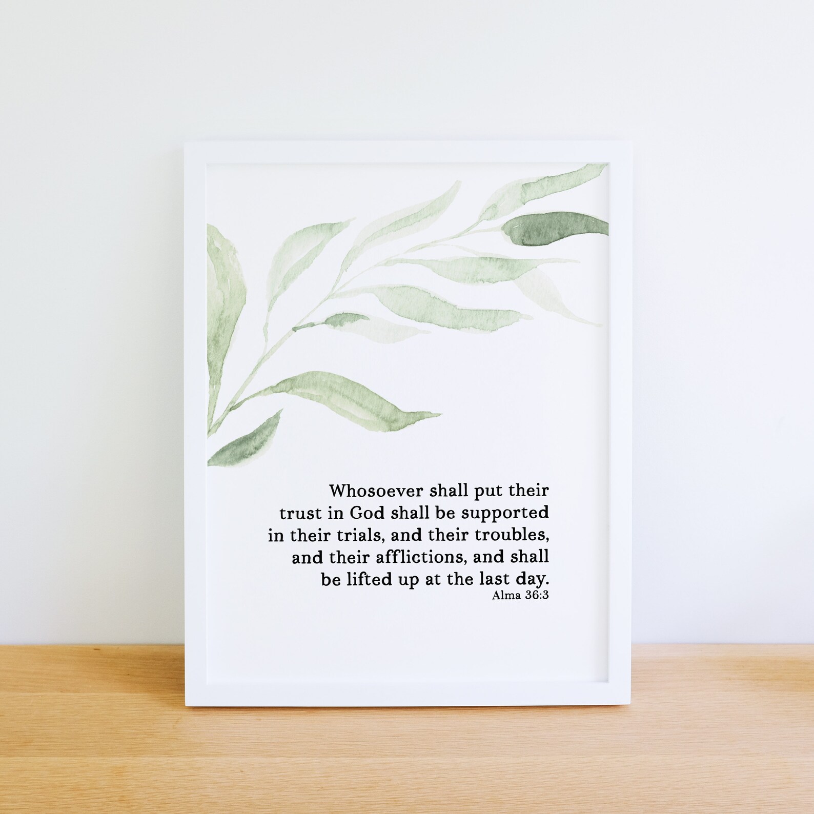 Alma 36:3 Trust in God Printable Wall Art Book of Mormon - Etsy