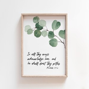 Proverbs 3:5-6 | Printable Wall Art Set of 2 | Christian Printable Wall ...