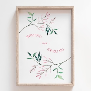 Spring Has Sprung | Spring Printable Wall Art | Spring Quote Art Print ...