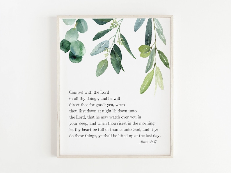 Alma 37:37 Counsel With the Lord LDS Scripture Book of | Etsy