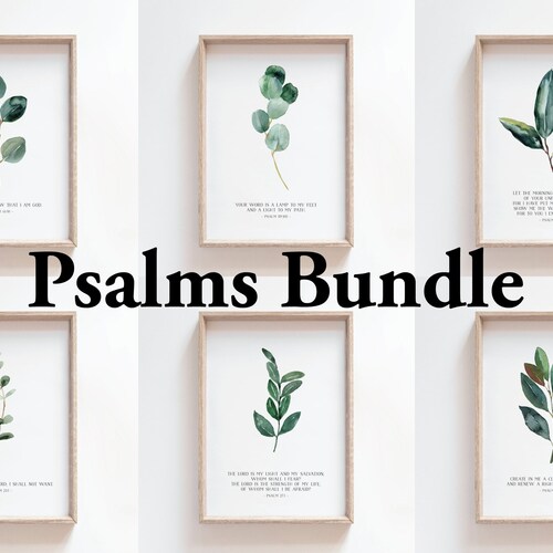 Psalms Bundle Bible Verse Wall Art Set of 6 Scripture Wall - Etsy