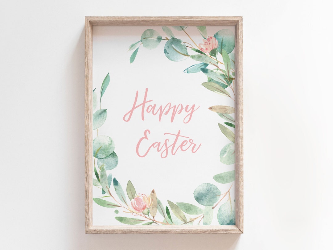 Happy Easter Printable Wall Art | Religious Easter Art Print ...
