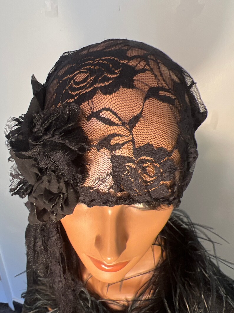 Black Lace Flapper Hat Cloche 1920 Style Personalized Black - Etsy