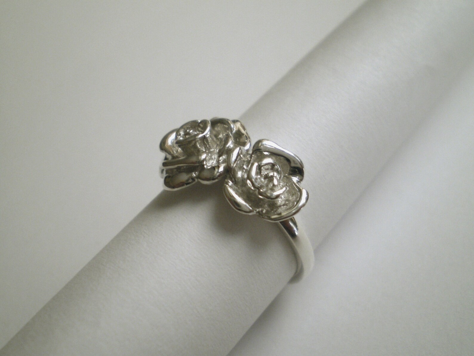 Silver Rose Ringdouble Rose Ring - Etsy