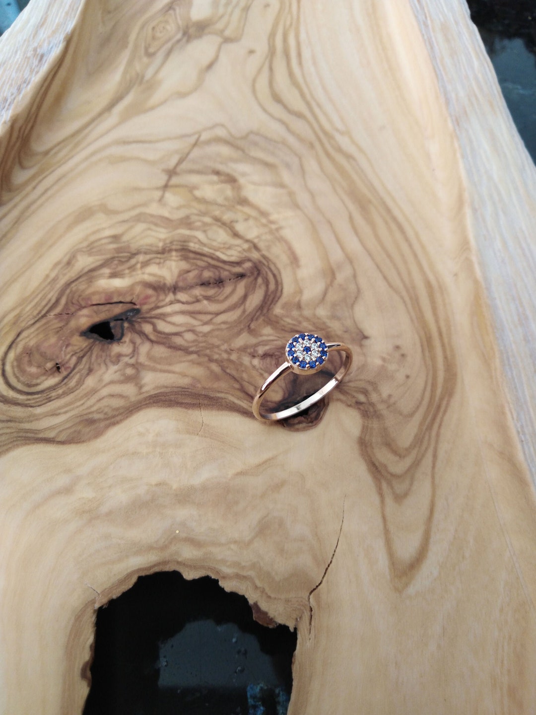 Sterling Silver Evil Eye Ring, Blue Eye Ring, Minimalist Jewelry ...