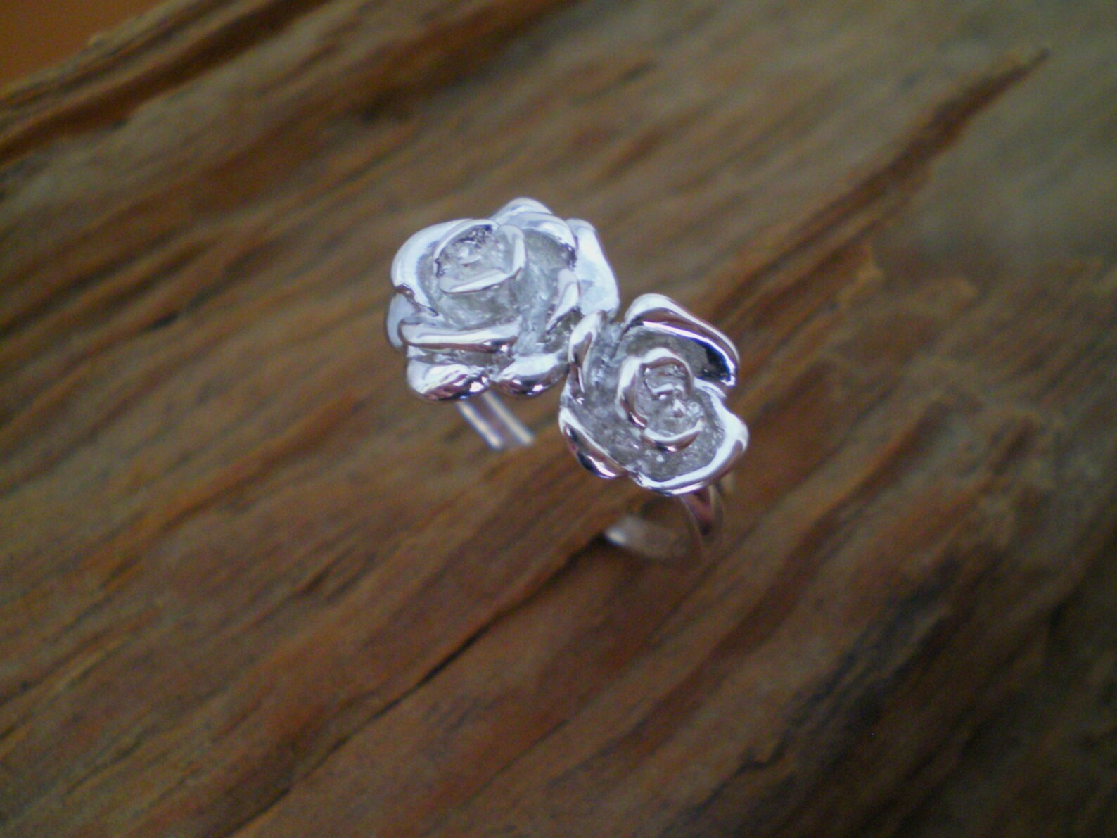 Silver Rose Ringdouble Rose Ring - Etsy