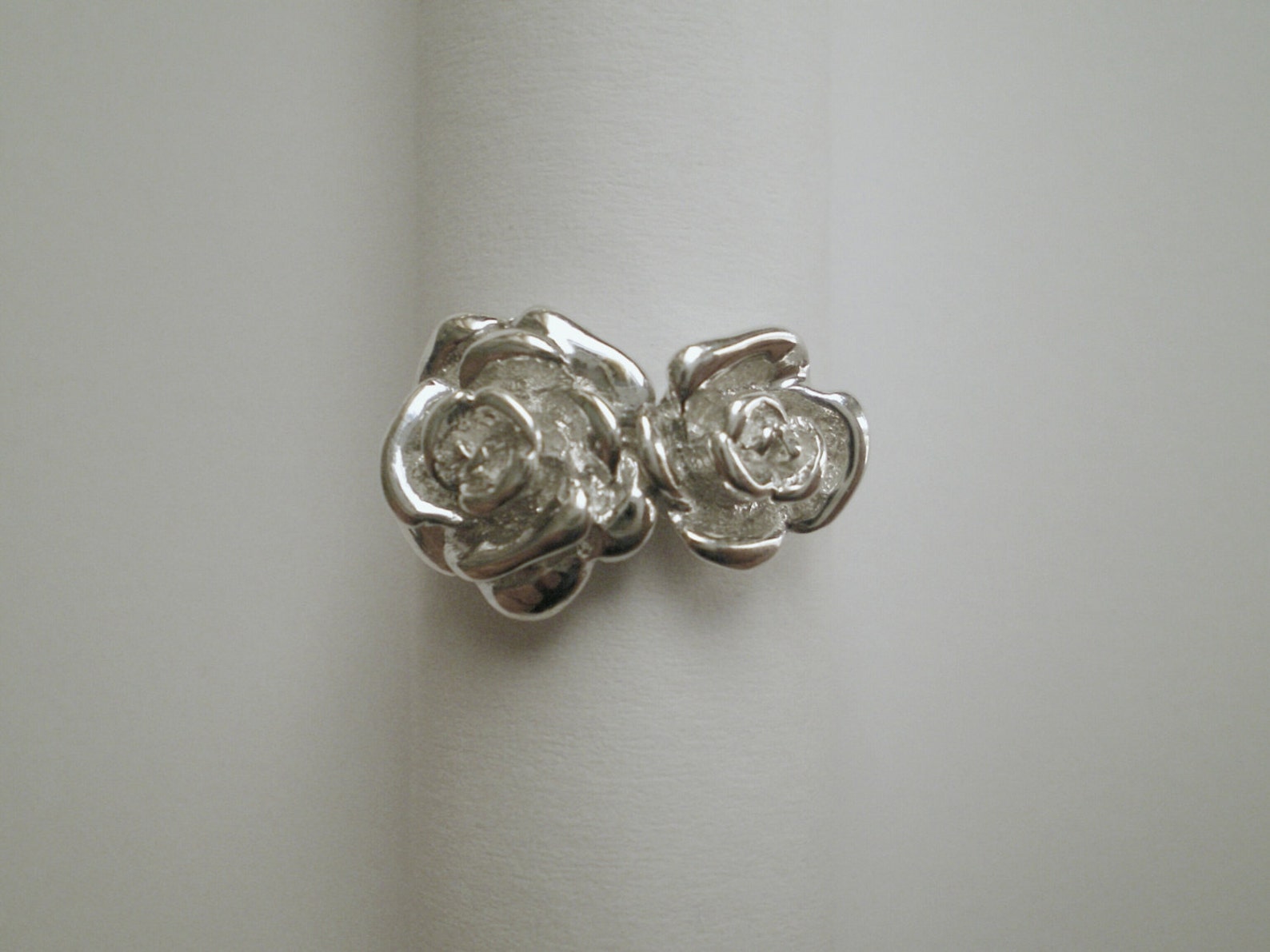 Silver Rose Ringdouble Rose Ring - Etsy