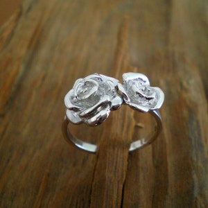 Silver Rose Ring,double Rose Ring - Etsy