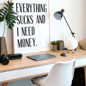 Everything Sucks Poster Print Home Decor Digital Art Prints - Etsy