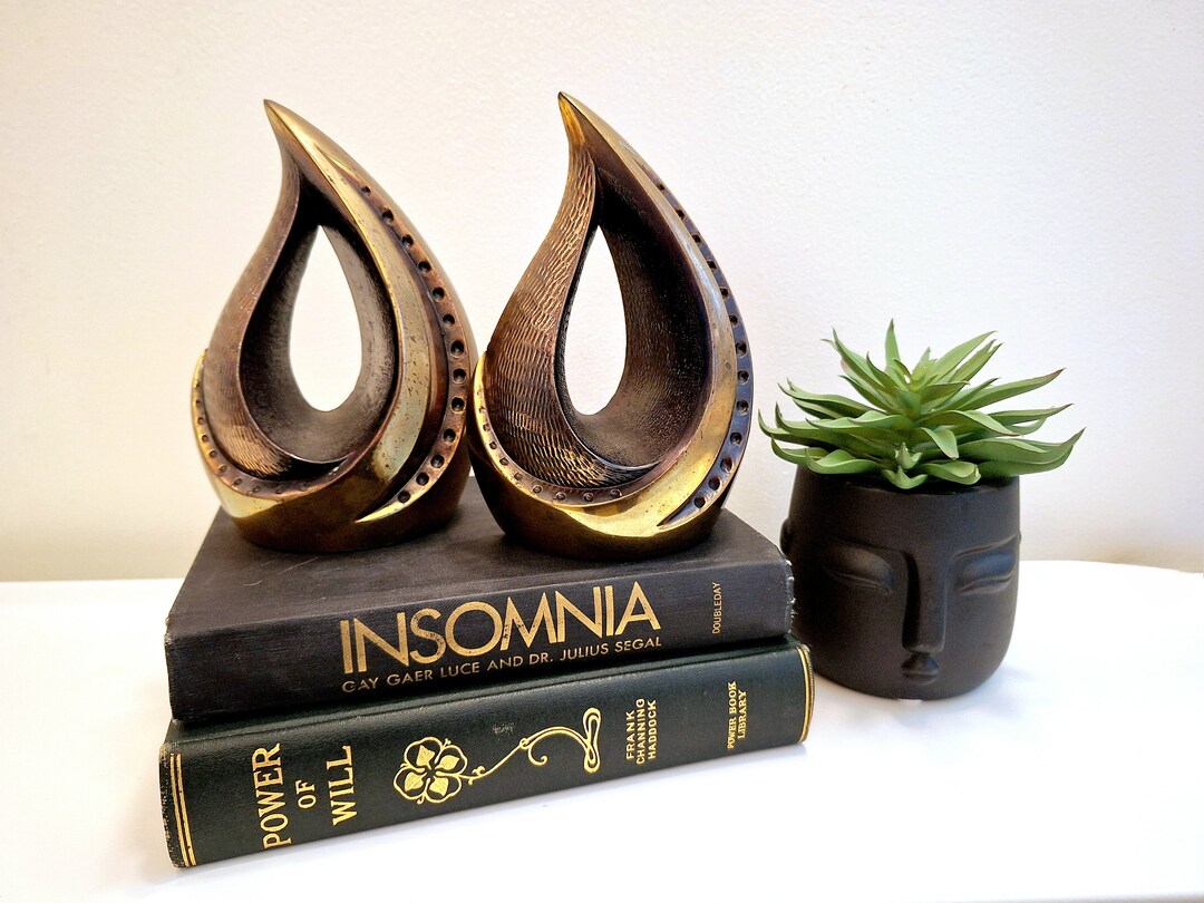 Ben Seibel for Jenfred 'flame' Brass Bookends, 1950's Jenfredware ...