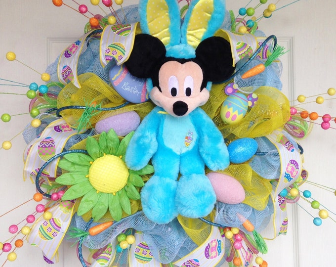 Blue Mickey Mouse Easter Bunny - Etsy