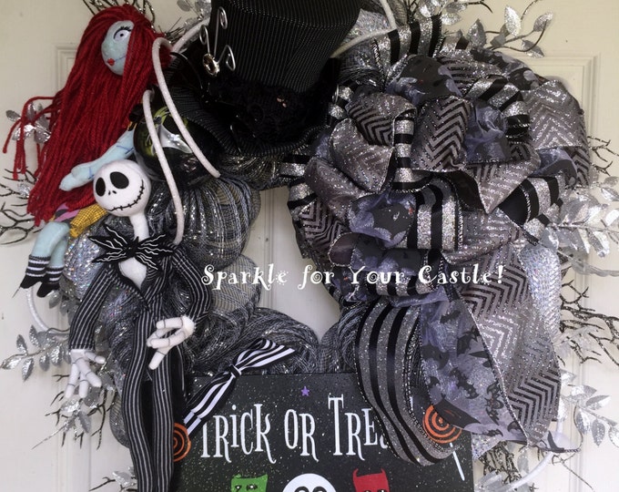 Jack Skellington Wreath Nightmare Before Christmas Wreath - Etsy