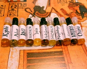 Egyptian Goddess Perfume Oil Set Isis Cleopatra Bast | Etsy