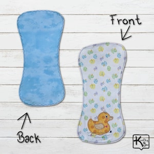 Baby Burp Cloth Soft Flannel Duck Design With Embroidered Rubber Duck ...