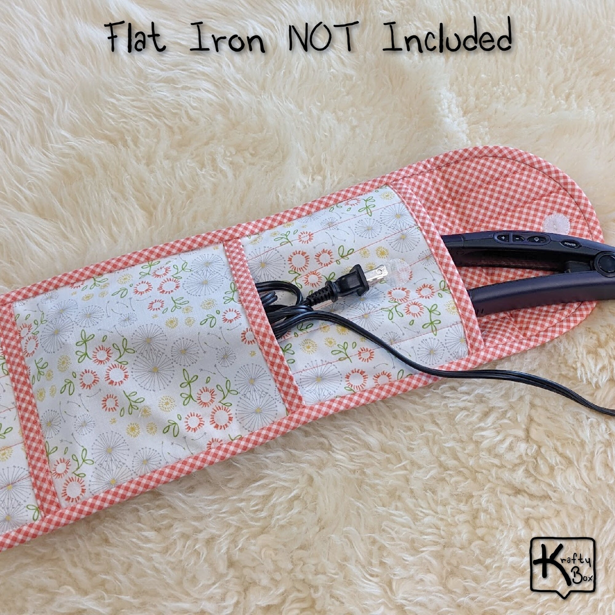 Curling Iron Flat Iron Heat Protective Case Cute Flowers Pattern Fabric ...