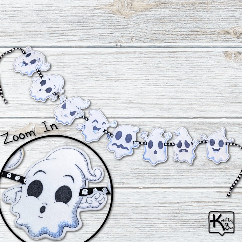 Ghost Garland Halloween Décor 8 Flying Ghosts White Felt - Etsy