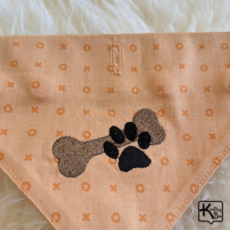 Dog Bandana Set Snap on Collar Cotton Fabric Embroidered - Etsy
